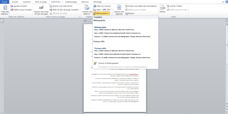 Word: meilleures méthodes pour créer une bibliographie - Le Cours Gratuit