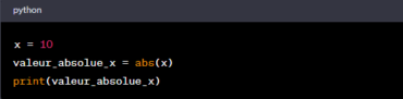 Calculer une valeur absolue en python