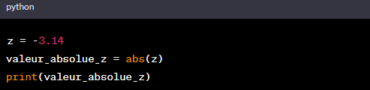 Calculer une valeur absolue en python