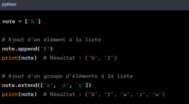 Liste en Python : Création, insertion et suppression d'éléments