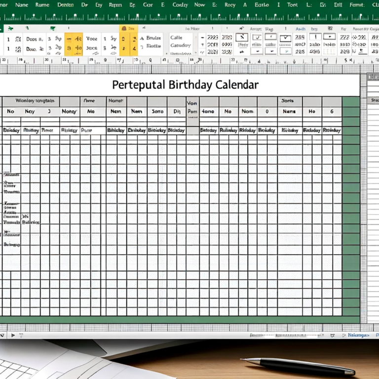 Modèle de calendrier perpétuel des anniversaires