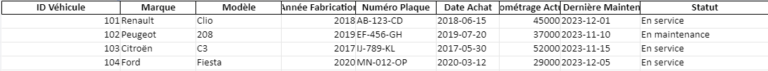 Tableau de Bord de Gestion de Parc Automobile Efficace sur Excel