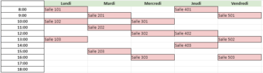 Planning des Réservations de Salles Gratuites avec Excel