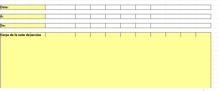 Modèle Note de service pour le personnel : Modèle