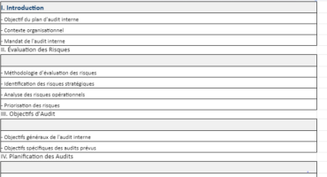 Télécharger une template de plan d'audit interne dans Excel