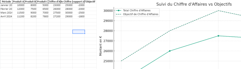 Tableau de suivi des chiffres d'affaires : Modèle Excel