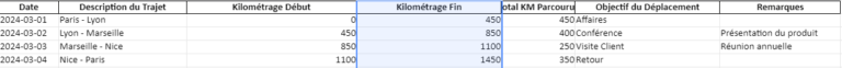 Suivi du Kilométrage du Véhicule à l'aide d'Excel