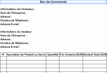Comprendre le Bon de Commande : Modèle Excel