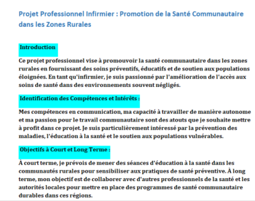 Modèle de Projet Professionnel Infirmier : Guide Complet