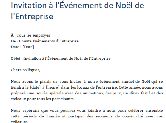 Exemple de Note de Service dans Word