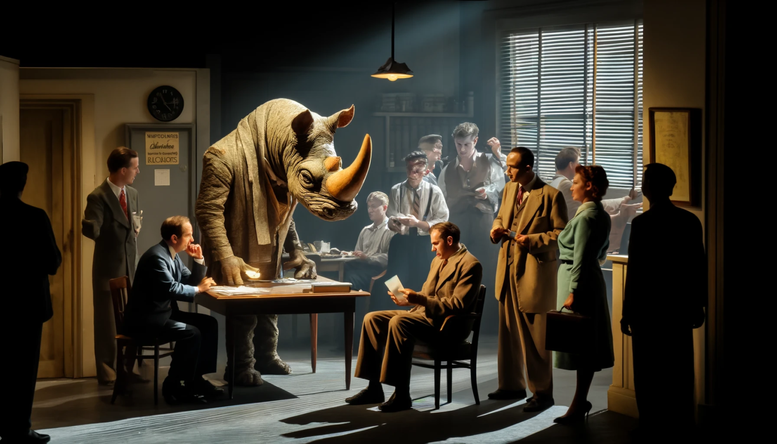 "Rhinocéros" d'Eugène Ionesco : Une fiche de lecture + Analyse