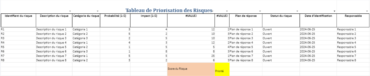 Tableau d'Évaluation des Risques Professionnels : Modèles Excel
