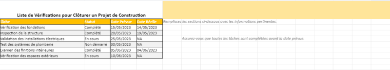 8 Modèles Excel pour la Clôture de Projet