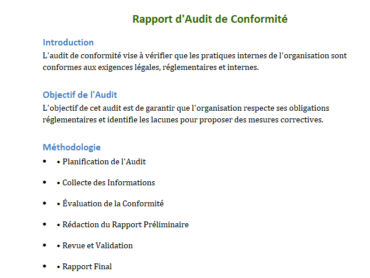 Rapport d'Audit de Conformité : Modèle Word