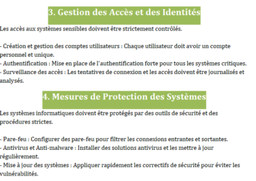 Manuel de Procédure de Sécurité Informatique dans Word + Plan