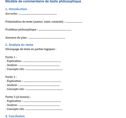 Méthode Commentaire de Texte Philosophique