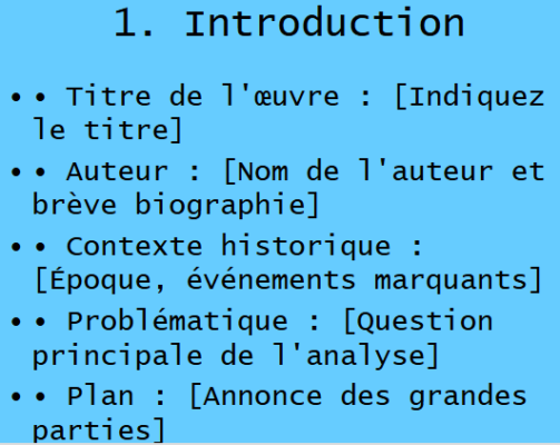 Structurer une Analyse Littéraire Détaillée : Modèle PPT à Remplir