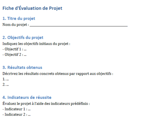 Comment Évaluer un Projet : Méthodes et Importance d'une Fiche d ...