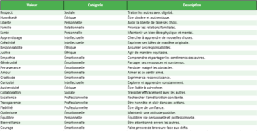 Identifier et Utiliser une Liste de Valeurs Personnelles