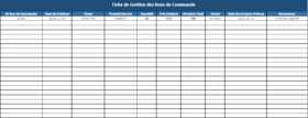 Fiche de Gestion des Bons de Commande Vierge