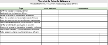 Fiche de Prise de Référence dans Word et Excel