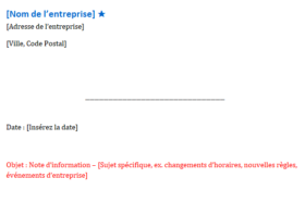 Modèle Word de Note d'Information aux Salariés