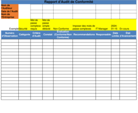 Rapport d’Audit de Conformité : Modèle Word et Excel