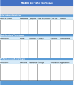 La Fiche Technique : Modèle Vierge dans Word et Excel