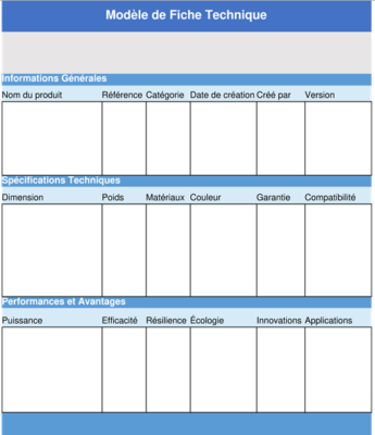 La Fiche Technique : Modèle Vierge dans Word et Excel