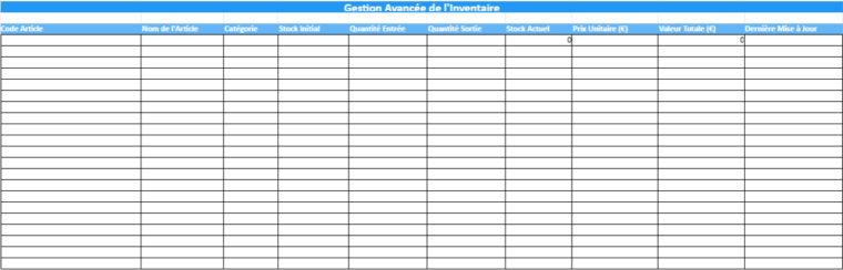 Gestion de l'Inventaire dans Excel : Modèle Automatisé