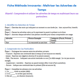 20 Exercices Avec Corrections - Utiliser les Adverbes