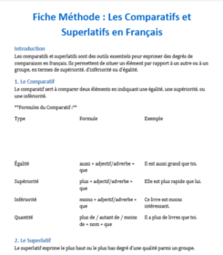 Guide : Les Comparatifs et Superlatifs en Français