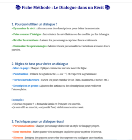 Le Dialogue dans un Récit : Techniques et Exemples
