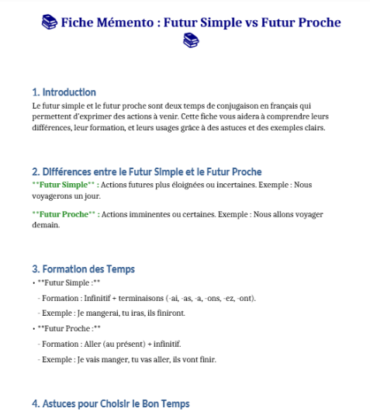 15 Exercices Corrigés : Futur Simple vs Futur Proche