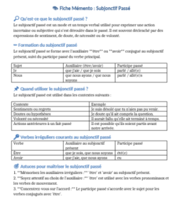 19 Exercices Corrigés : Subjonctif Passé