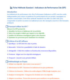 Exercices Corrigés : Mesure des Indicateurs de Performance Clés