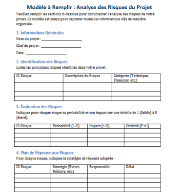 L’Analyse des Risques de Projet : Modèle PPT, Excel et Word