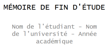 PowerPoint Structurée pour un Mémoire de Fin d’Étude