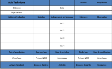 L'Avis Technique : Modèle Excel et Évaluation Structuré