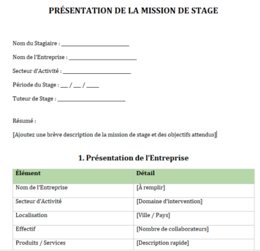 Comment Présenter une Mission de Stage