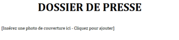 Dossier de Presse : le Créer et le Réussir (Modèle Inclus)