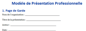 Modèle de Présentation Professionnelle : Modèle Word et PPT
