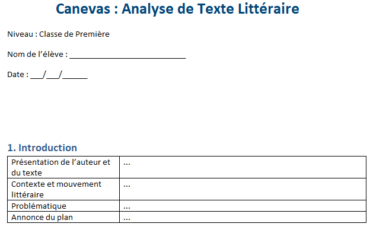 RÉUSSIR UNE ANALYSE DE TEXTE LITTÉRAIRE