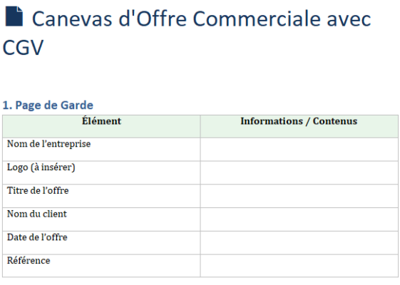 Création et Rédaction d’une Offre Commerciale