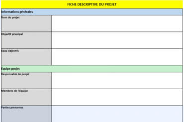 Fiche de Projet vs. Note Succincte de Projet / Deux Modèles Excel