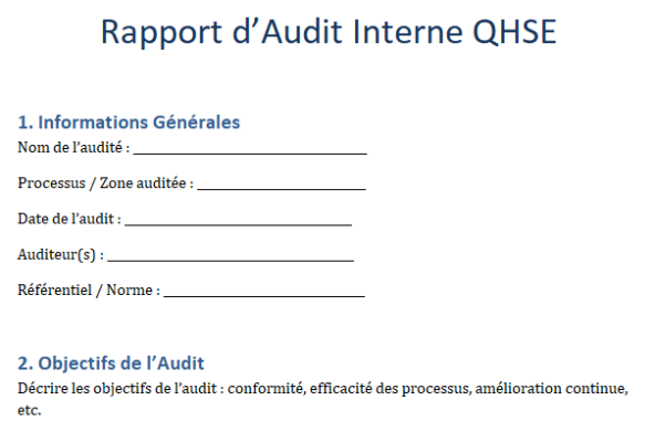 Audit Interne – Étapes, Checklist, Modèle de Rapport,