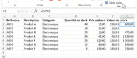 📦 Créer un tableau Excel d’inventaire de stock