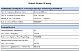 Le Relevé de Paie au Québec : Modèles PDF
