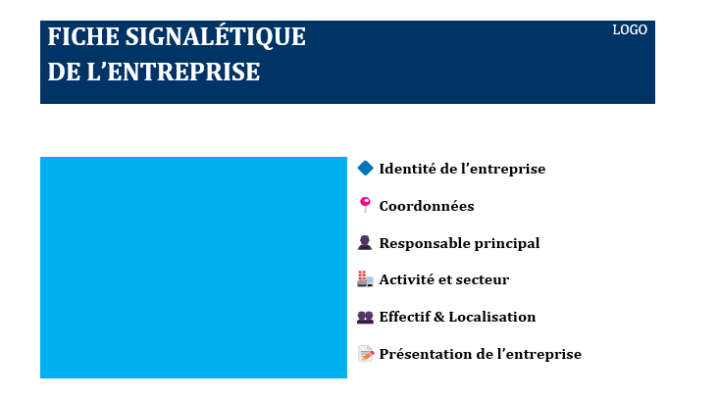 La Fiche Signalétique d’Entreprise : Modèle Word - Le Cours Gratuit