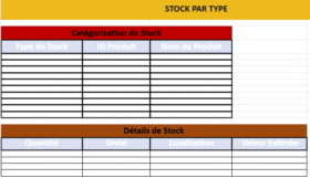 Modèle Excel de Fiche d’inventaire de stock à Imprimer